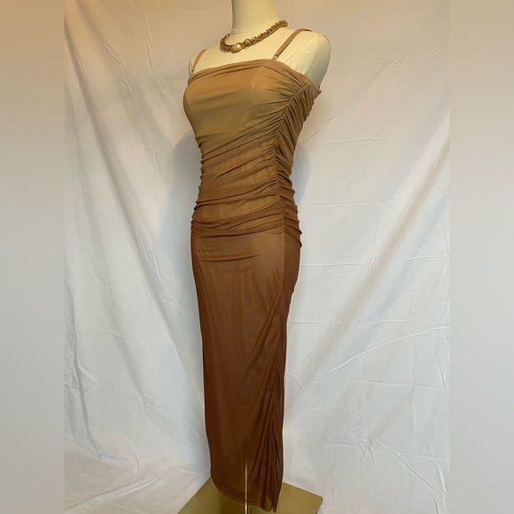 Commense | Dresses | Commense Ombre Mesh Zippered Long Dress | Poshmark